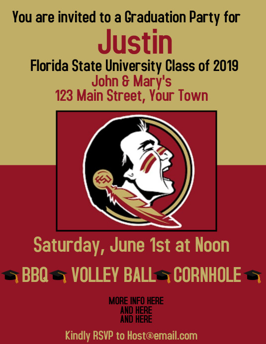 Graduation Florida State Template | PosterMyWall