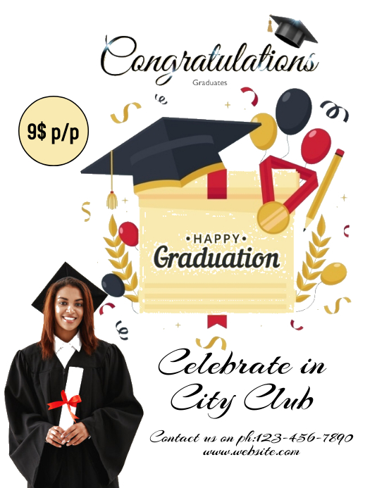 GRADUATION FLYER TEMPLATE | PosterMyWall