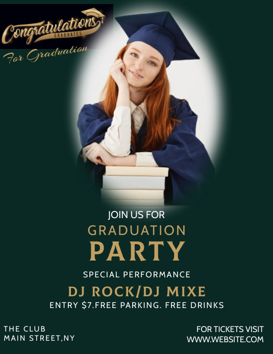 GRADUATION FLYER TEMPLATE | PosterMyWall
