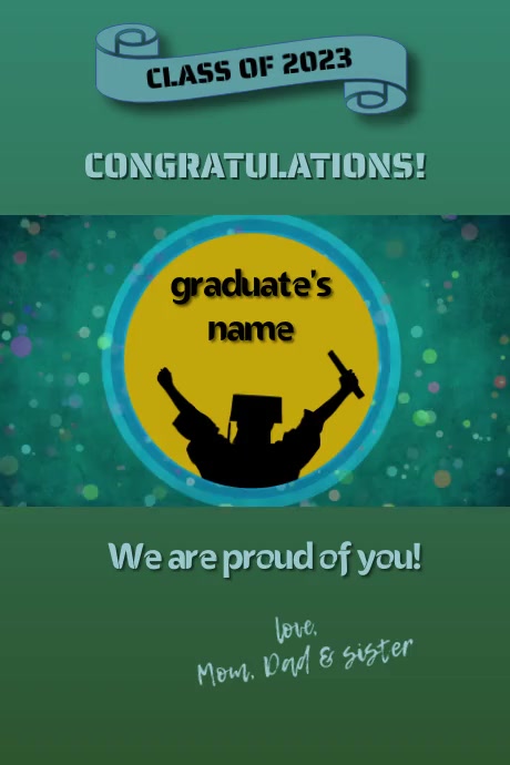 Graduation greetings (green) Template | PosterMyWall