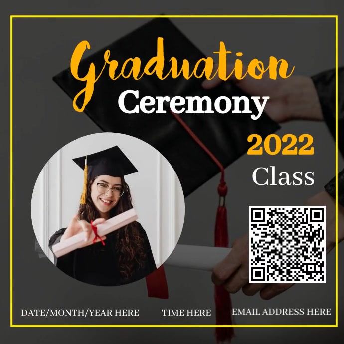 Copy of GRADUATION VIDEO TEMPLATE.E | PosterMyWall