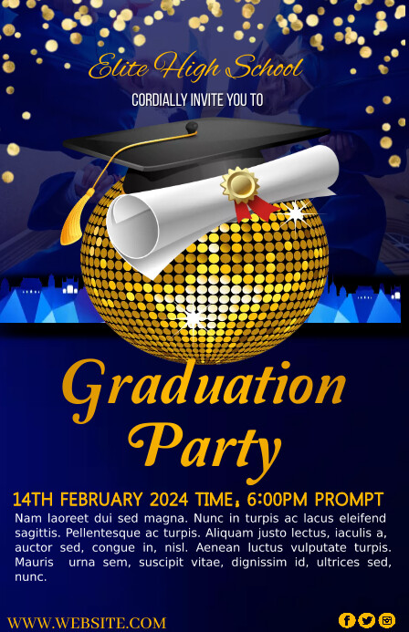 Graduation invitation card design template | PosterMyWall