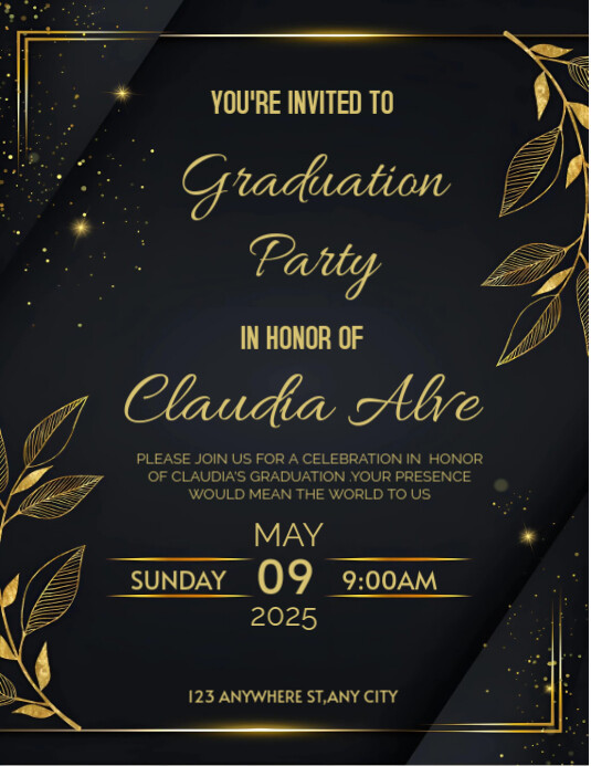 Graduation invitation card Template | PosterMyWall