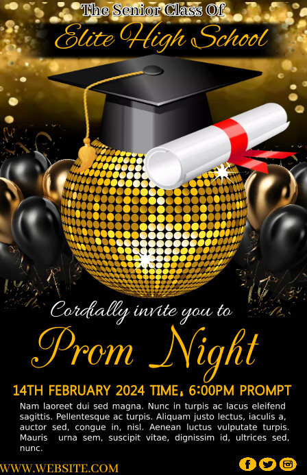 Graduation invitation card design template | PosterMyWall