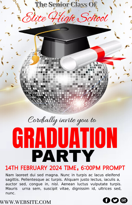 Graduation invitation card design template | PosterMyWall