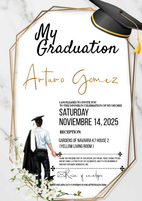 Graduation Invitation celebration happy temple flayer editablet ...