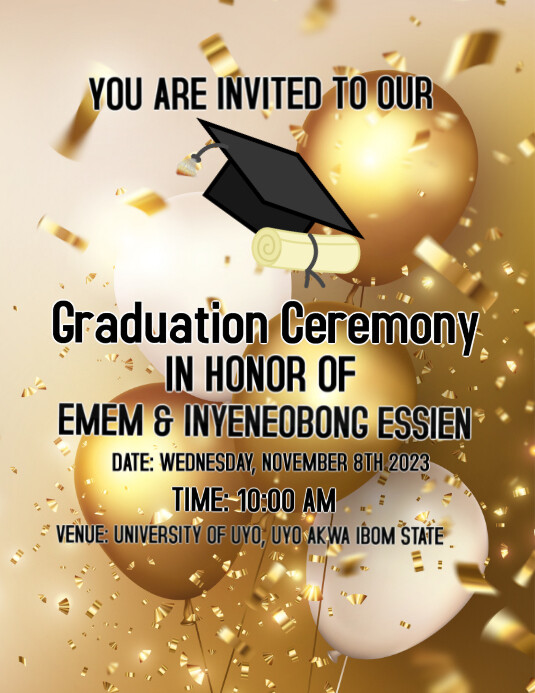 Graduation invitation Template | PosterMyWall