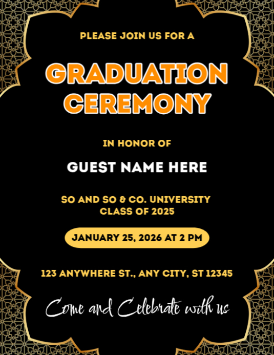 Graduation Invitation Template | PosterMyWall