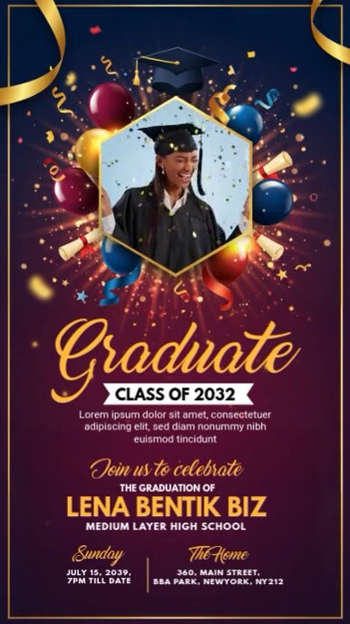 Copy of Graduation Invitation Digital Display (9:16) | PosterMyWall