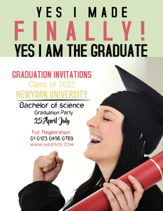 Graduation Invitation flyer Template | PosterMyWall