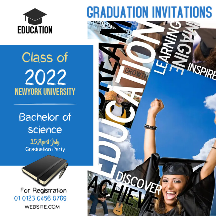 Graduation Invitation Instagram Post Template | PosterMyWall
