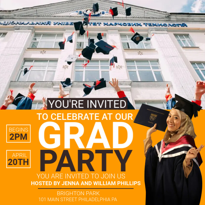 Graduation Invitation Instagram Post Template | PosterMyWall