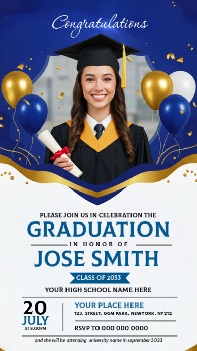 Graduation Invitation Instagram Story Template | PosterMyWall