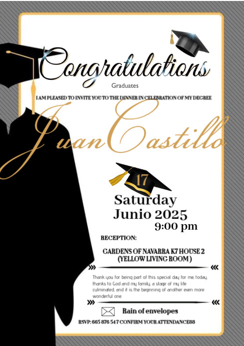 graduation invitation party celebration temple flayer editablet ...