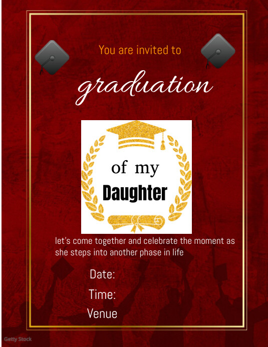 Plantilla de Graduation invitations card | PosterMyWall
