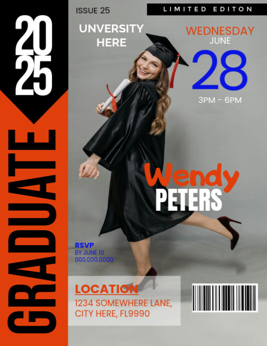 Graduation Magazine Cover Template | PosterMyWall