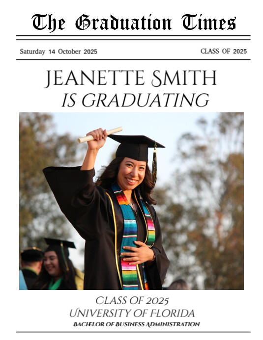Graduation Newspaper Cover Template | PosterMyWall
