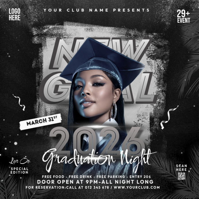 Modèle Graduation Night 2026 Celebrate Big | PosterMyWall