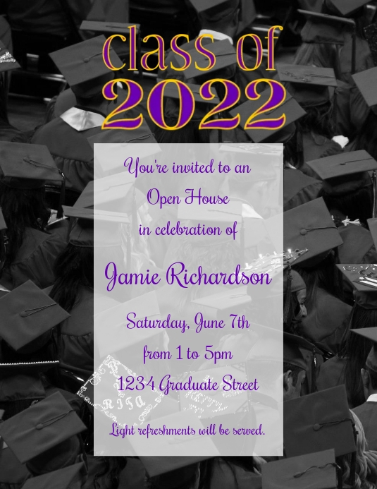 Graduation Open House (school colors) Template | PosterMyWall
