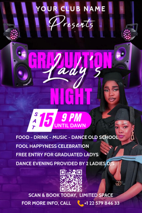 Graduation Party bar and club poster Template | PosterMyWall