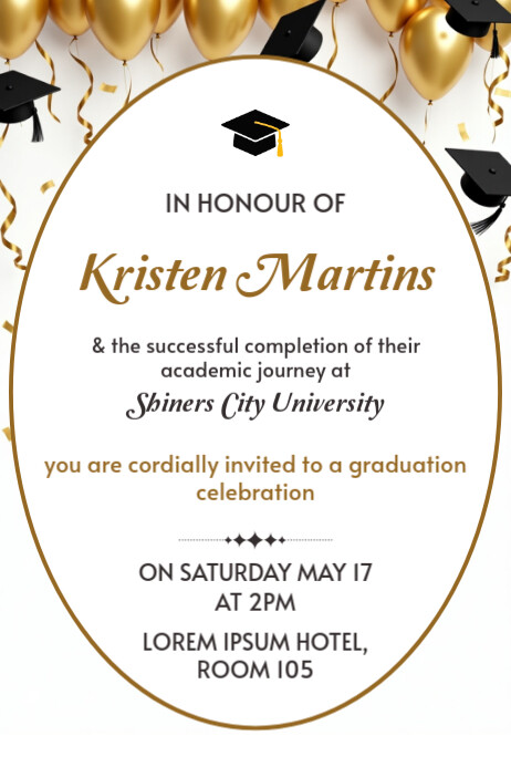 Graduation party celebration ceremony invitation online flyer template ...