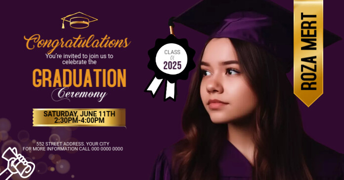 Graduation Party Facebook Share Image Template | PosterMyWall