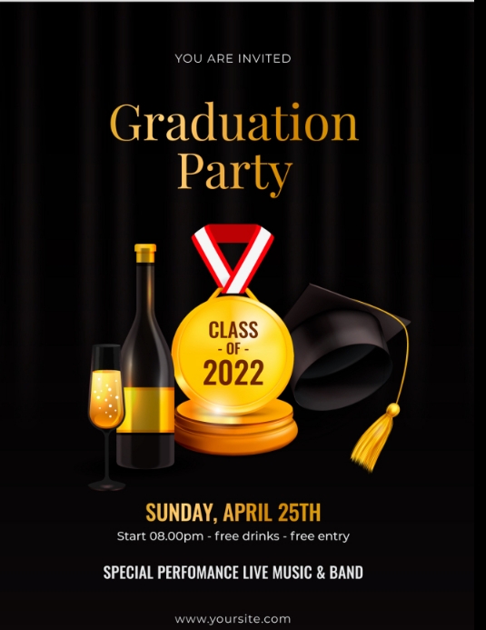 GRADUATION PARTY FLYER TEMPLATE | PosterMyWall
