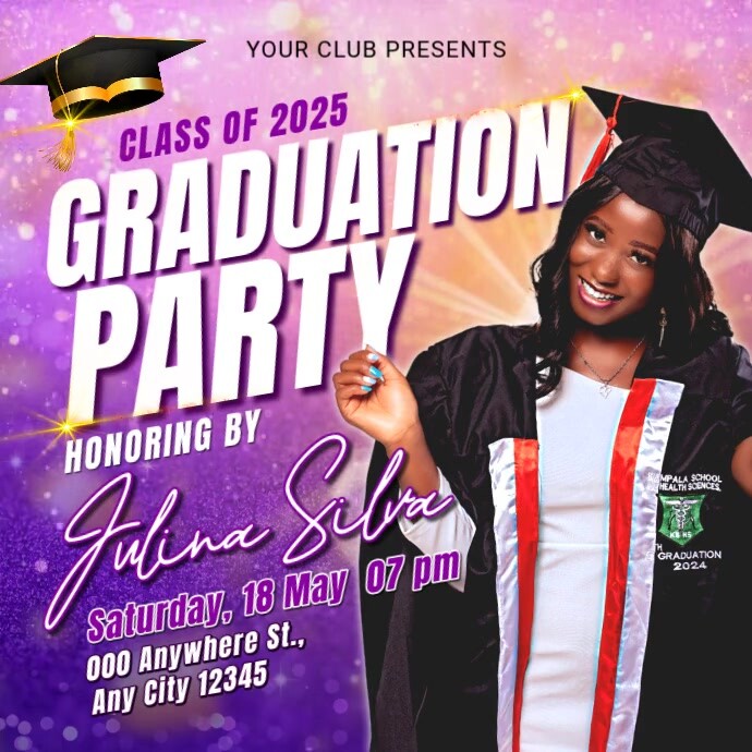 Graduation Party Instagram Post เทมเพลต | PosterMyWall