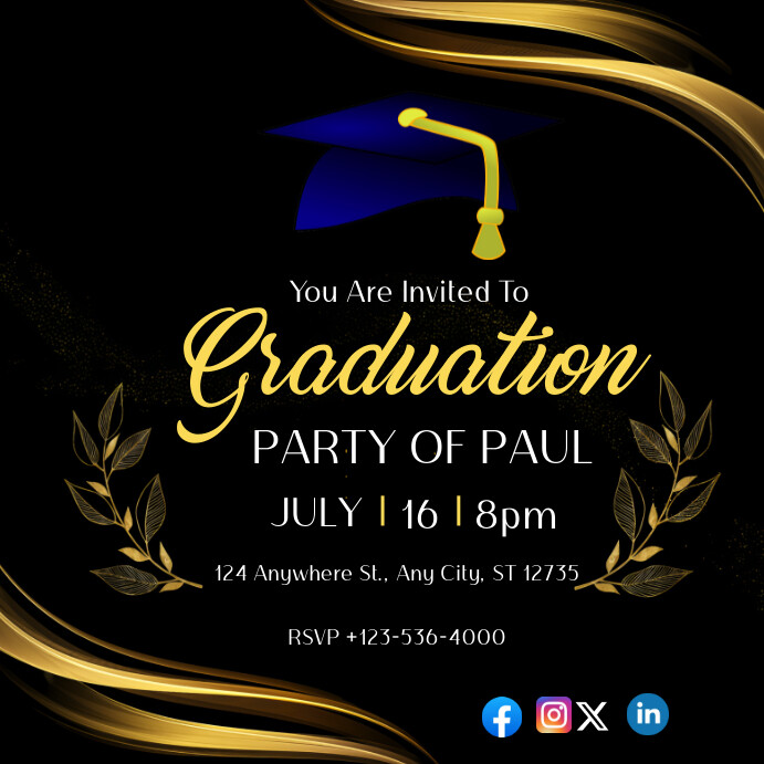 Graduation Party Instagram Post Template | PosterMyWall