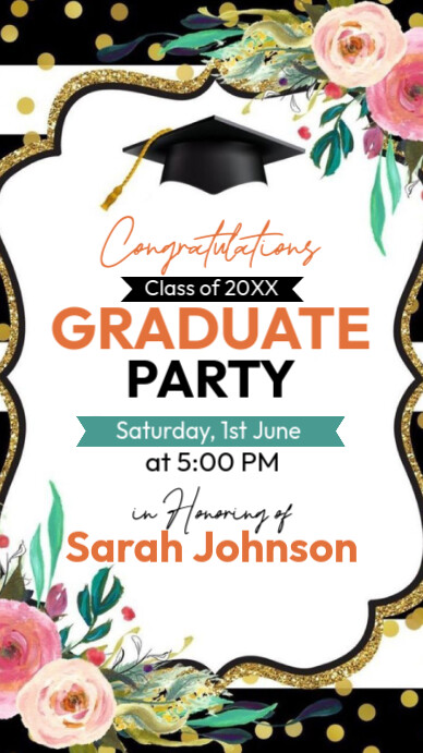 Graduation Party Instagram Story Template | PosterMyWall