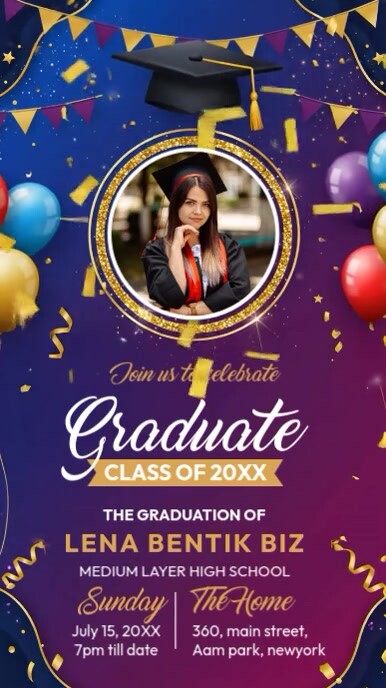 Graduation Party Instagram Story Template | PosterMyWall