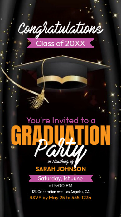 Graduation Party Instagram Story Template | PosterMyWall