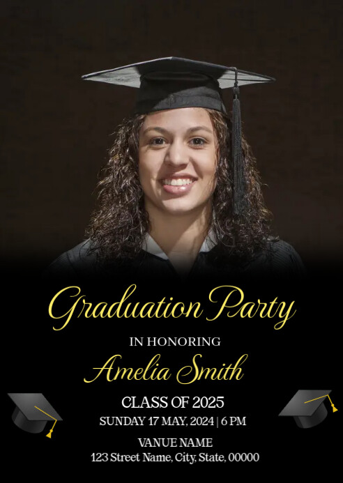 Graduation Party Invitation Card Template | PosterMyWall