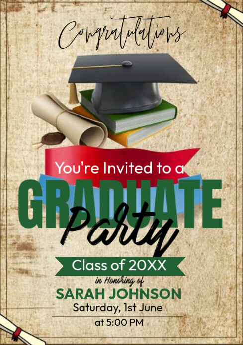 Plantilla de Graduation Party Invitation | PosterMyWall