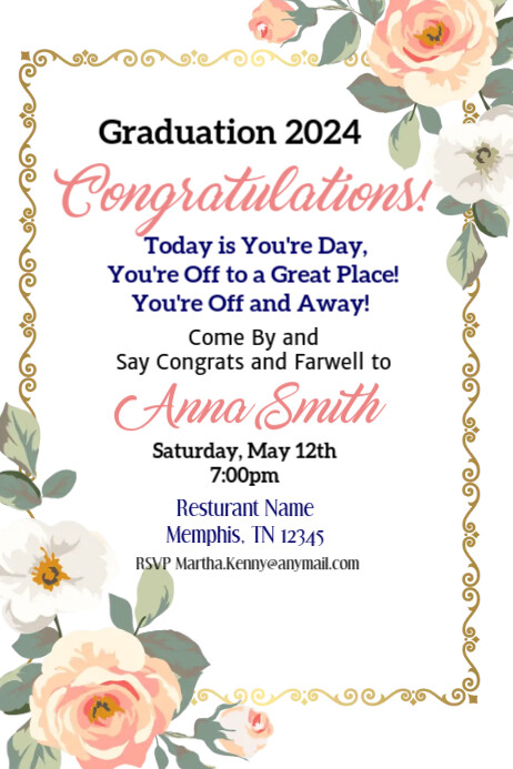 Graduation party Invitation Template | PosterMyWall
