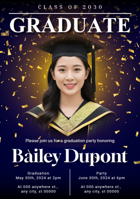 Graduation Party Invitation Template | PosterMyWall