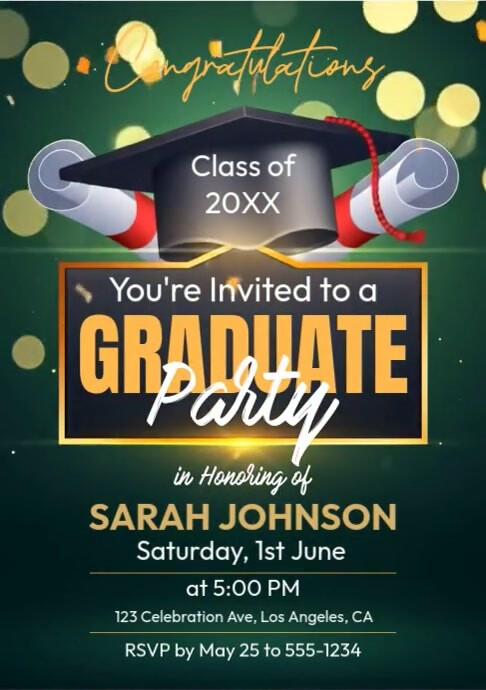 Graduation party invitation Flyer Template | PosterMyWall