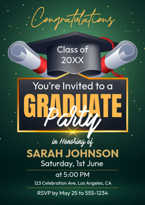 Copy of graduation party invitation flyer | PosterMyWall