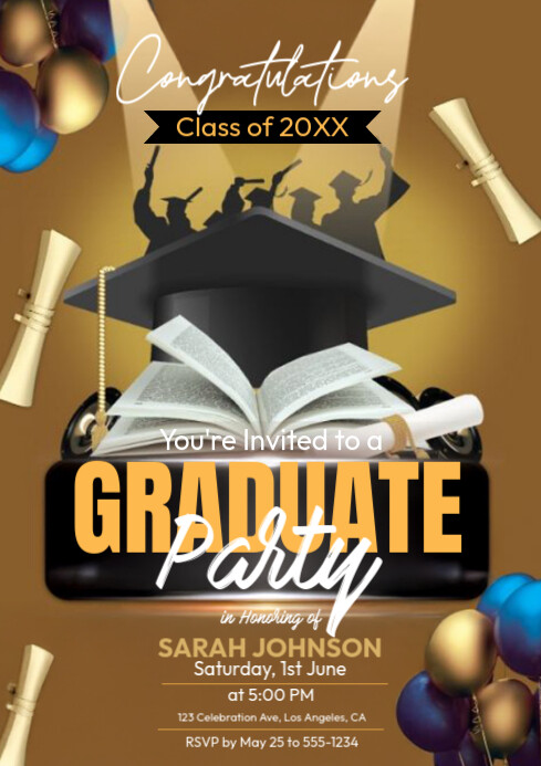 graduation party invitation flyer Template | PosterMyWall