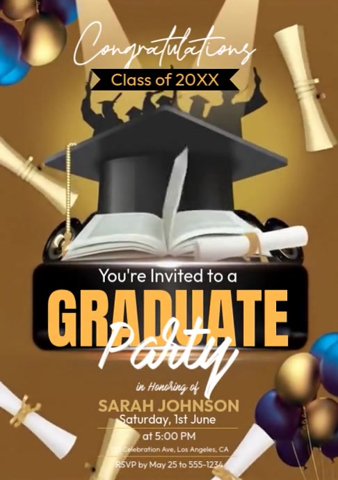 Graduation party invitation Flyer Template | PosterMyWall