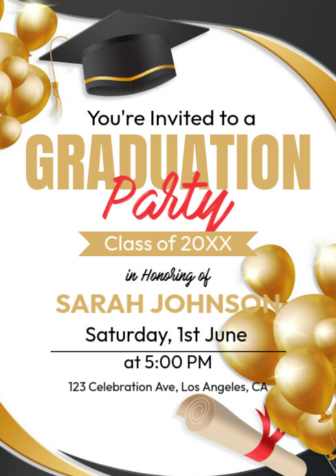 graduation party invitation flyer Modelo | PosterMyWall