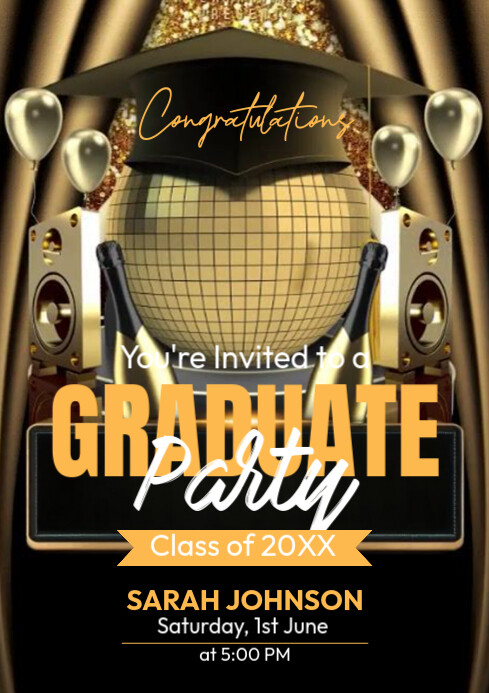 Plantilla de graduation party invitation flyer | PosterMyWall