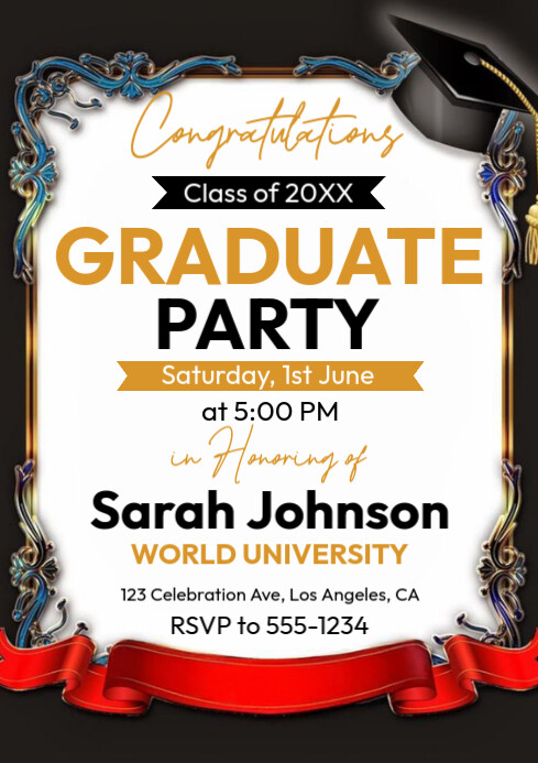 graduation party invitation flyer Template | PosterMyWall