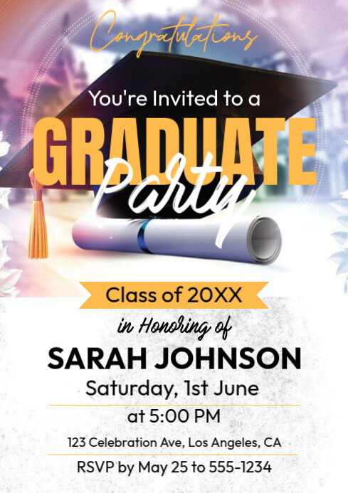 Plantilla de graduation party invitation flyer | PosterMyWall