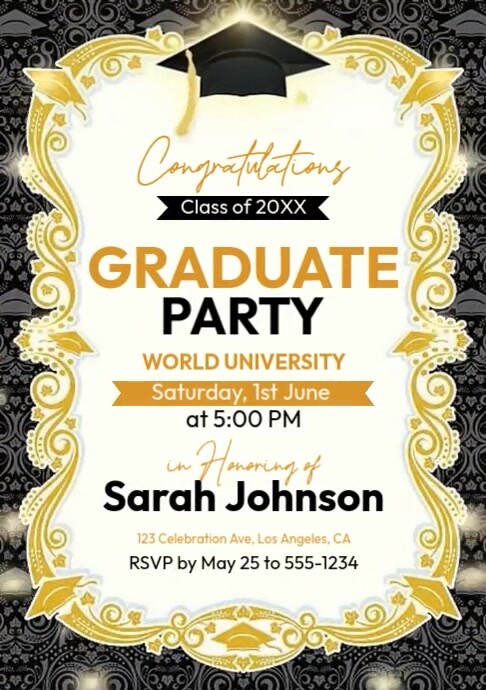 Plantilla de Graduation Party Invitation flyer | PosterMyWall