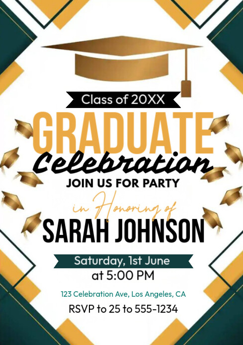 Modèle graduation party invitation flyer | PosterMyWall
