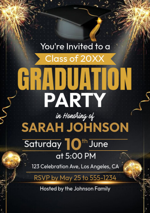 graduation party invitation flyer Template | PosterMyWall
