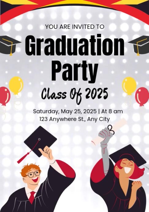 Graduation Party Invitation Flyer Template | PosterMyWall