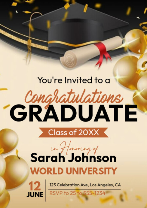 Copy of graduation party invitation flyer | PosterMyWall