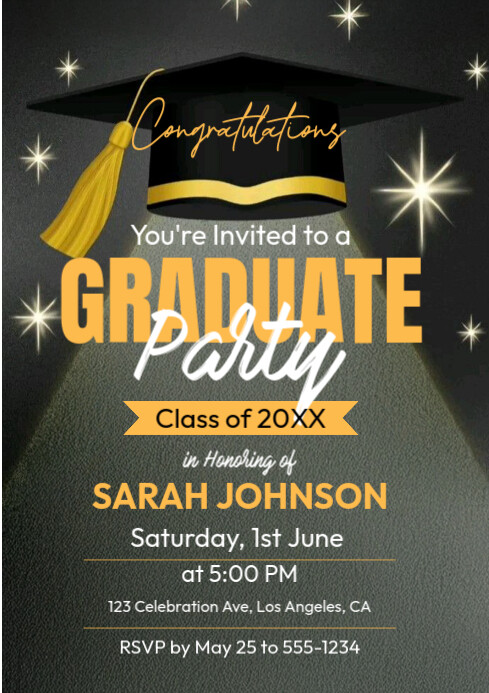 graduation party invitation flyer Templat | PosterMyWall
